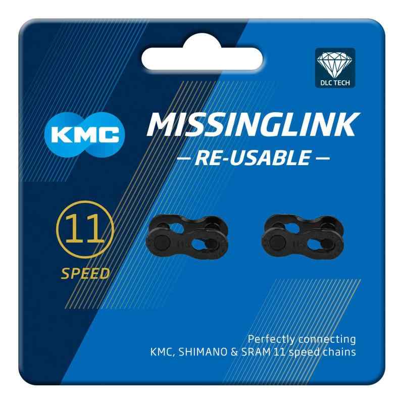 ケイエムシー(KMC) CL555R 11SPEED用ミッシングリンク DLC Black 2ペア1セット KMC-CL555RDLC2 中KMCのDLC11(11スピード)に対応カラー:DLC BLACK再利用:可(3回から5回まで)対象...