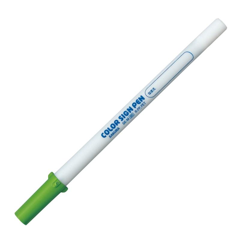 サクラクレパス 水性 カラーサインペン 黄緑 10本 SK-M10P#27【特長1】食用染料配合インキ使用【特長2】通気性キャップ採用【インク】水性染料インキ【単品サイズ】キャップ付き155×最大径9.5mm／重量8g【入数】10本入り