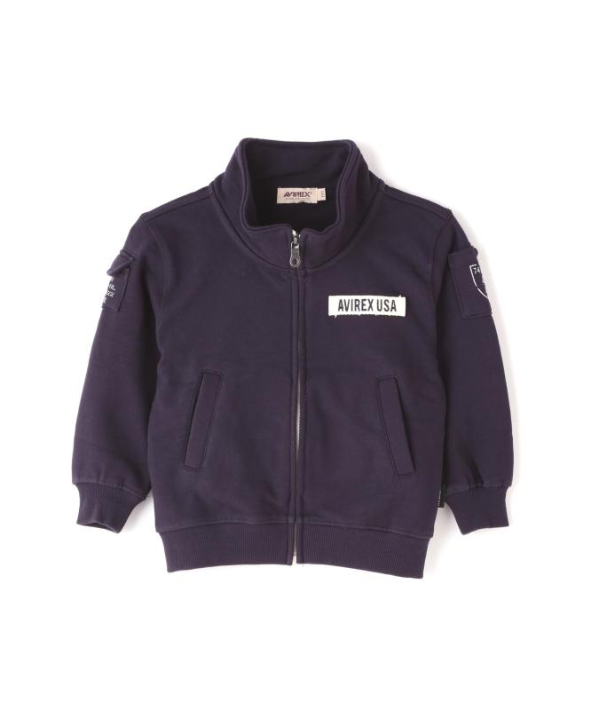 [Avirex] [アヴィレックス] 《KIDS/キッズ》 FATIGUE STAND COLLAR ZIPUP SWEAT/ファティーグ スタンド カラー ジップアップ スウェット / 783-3930952[原産国]:中国