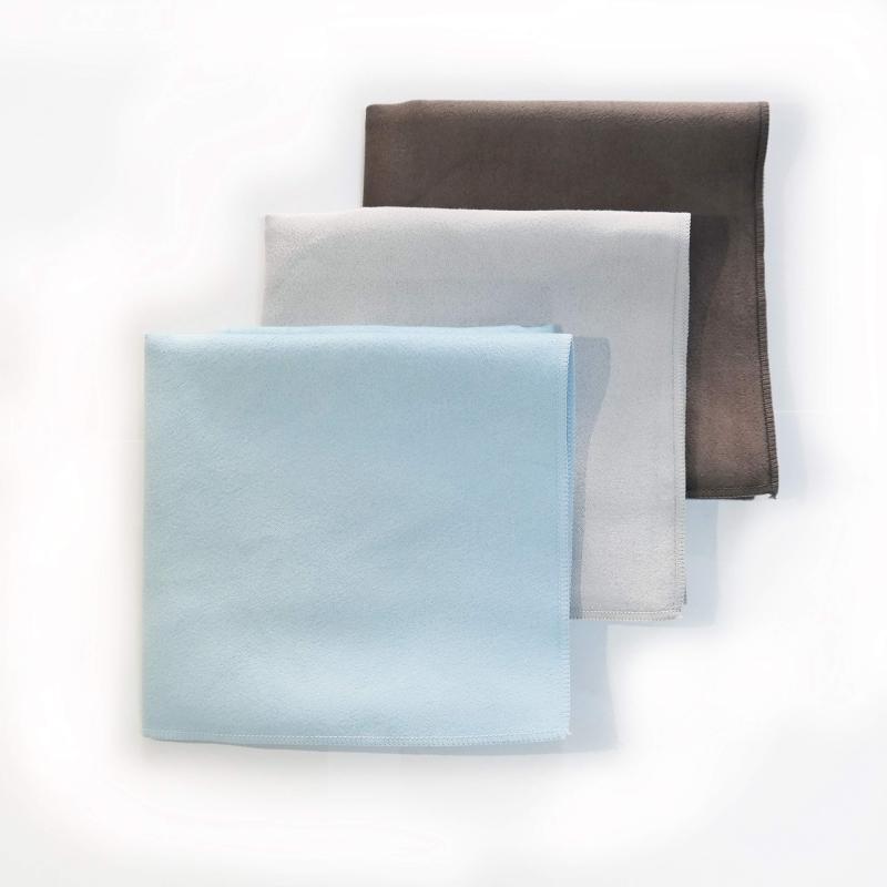 Hana Cloth 大判マイクロファイバークロス（40cmx40cm）3枚セット テレビ/コンピューター/タブレット/楽器/革靴マイクロファイバークロス（ポリエステル70％、ナイロン30％）スエードタイプ（40cmx40cm）スカイブルー...