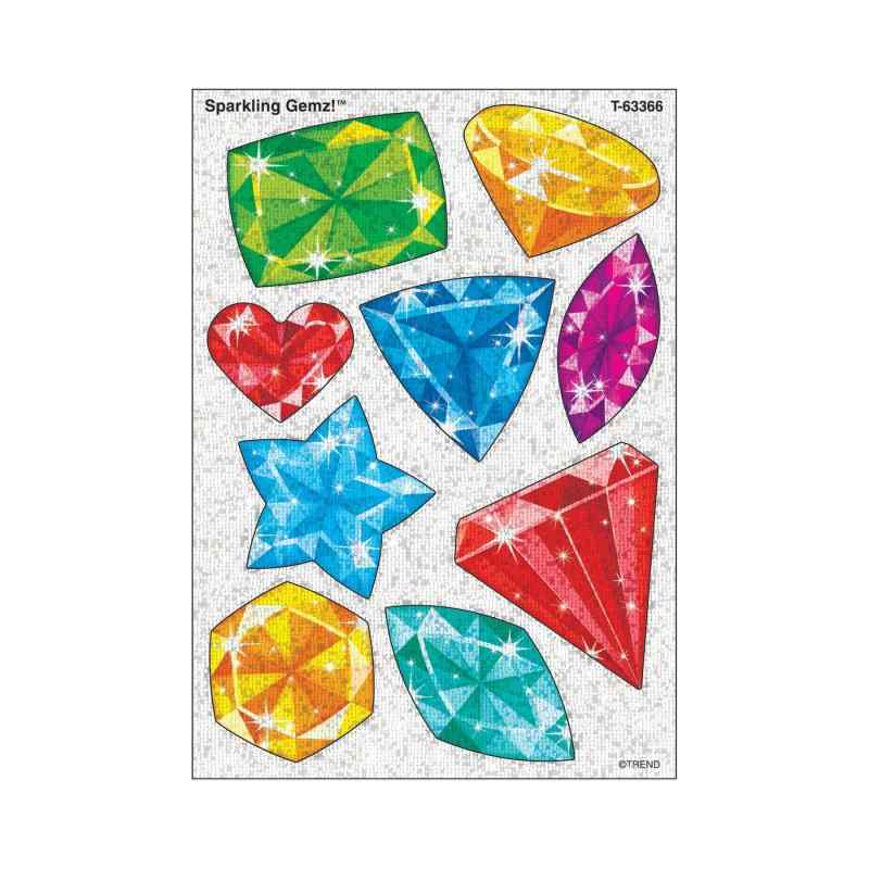 Trend シール キラキラ Sparkling Gemz 18片 T63366かわいいシールが18枚入り子供たちへのごほうびシールにもおすすめおうちでも教室でも大活躍のトレンドのかわいいシール。手帳やカレンダー、ノートなど多用途に使えます...