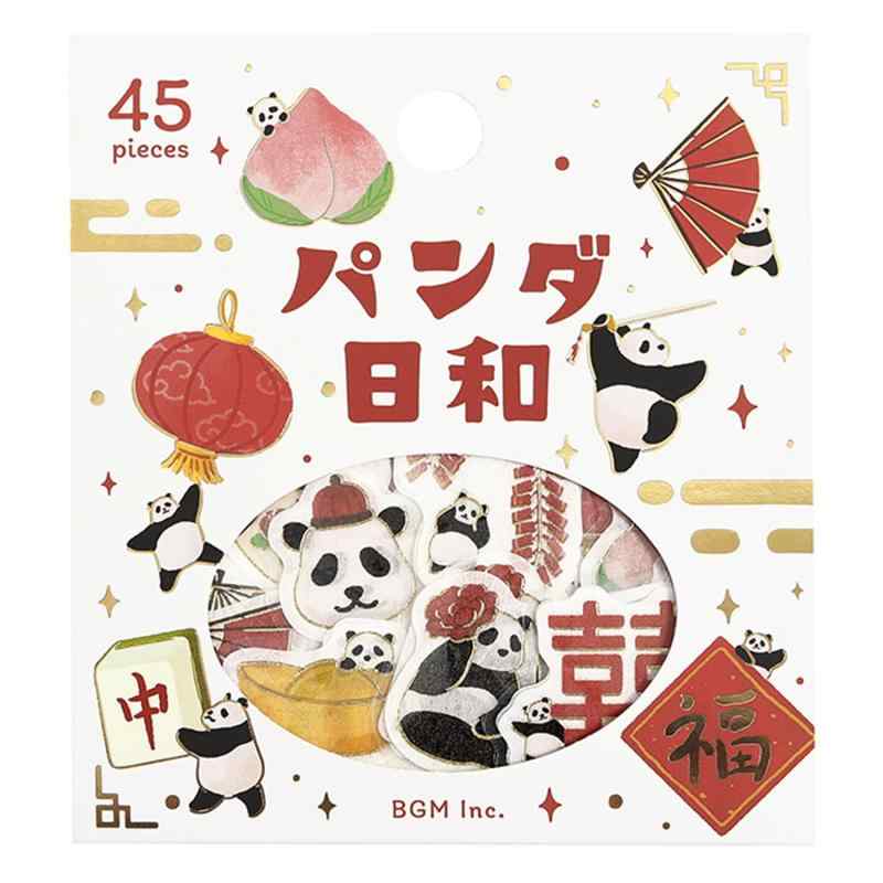 ビージーエム フレークシール パンダ日和W90×H100×D3mm