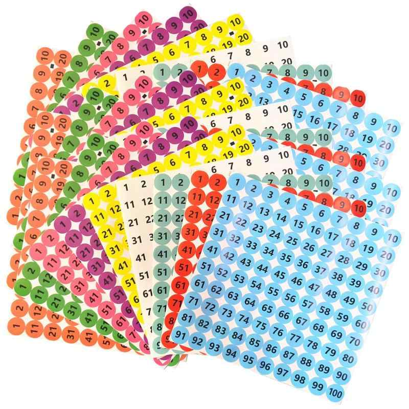 Getrays 数字 シール 番号 1～100 カラー ラベル 2700枚 連番ラベル 15mm 色分けステッカー 丸型 粘着シール 防水 ナンバーステッカー 仕分け 在庫 整理 ロッカー ファイル分類用 (27シート 9色セッ【プレミアム...