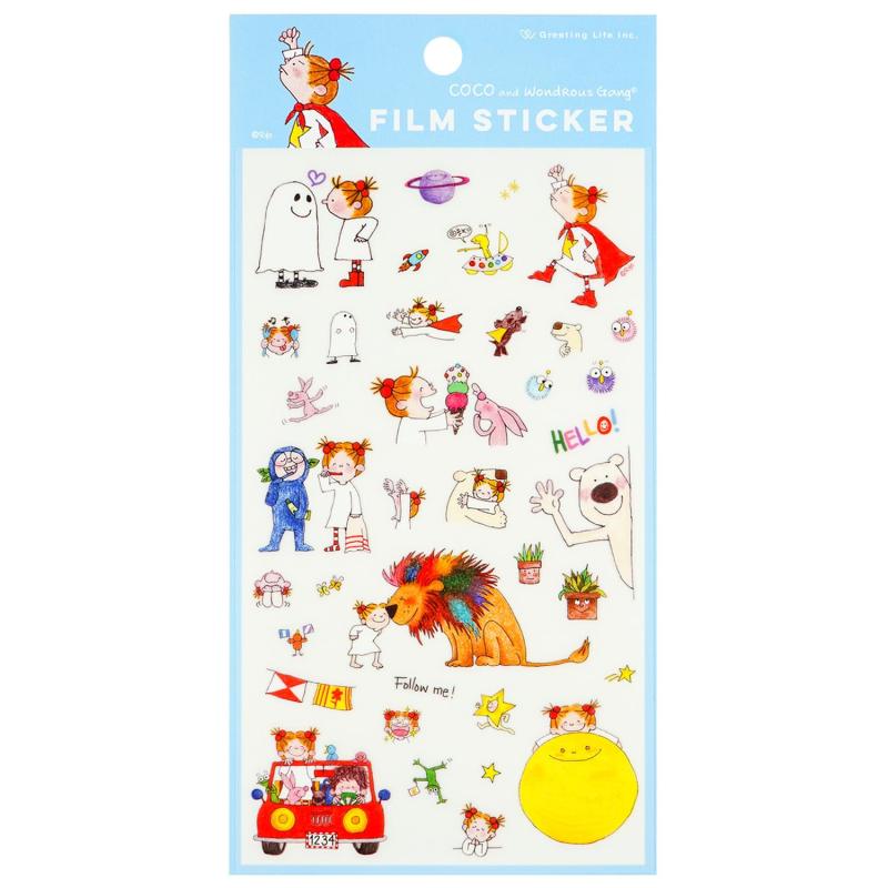 ココちゃん グリーティングライフ 貼ってはがせるステッカー おでかけ RYCK-1127 ブルーココちゃんのおでかけをテーマにデザインしたステッカー貼ってはがせる弱粘着タイプマットなフィルム素材で紙なじみシールのサイズは大中小の3サイズMA...