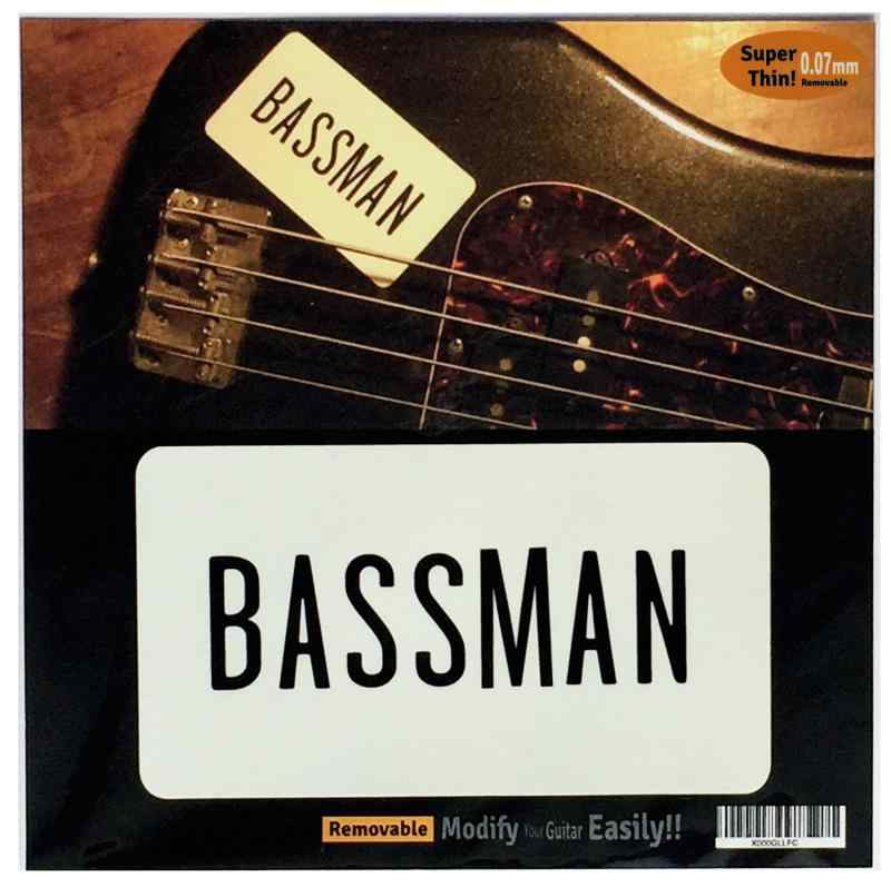 BASSMAN ベースマン ステッカー ヘフナー ポール・マッカートニーギタリスト&amp;ベーシスト達のステッカー。貼り方説明書付簡単に楽器をカスタマイズ1963年製のヘフナーのバイオリンベースのステッカーを再現書体、サイズなど出来る限り...