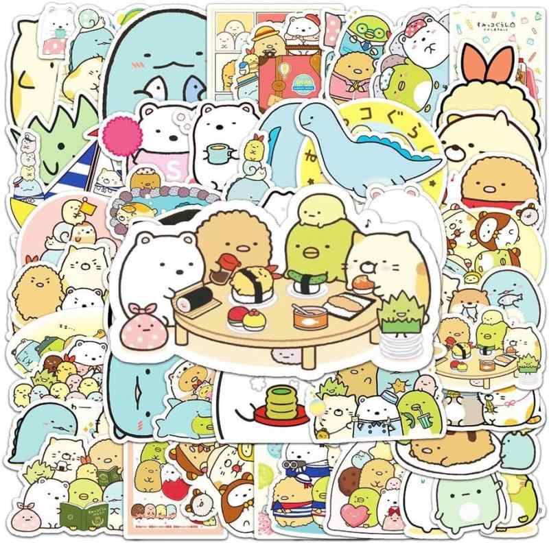 50枚のかわいいシールセット飾り笑顔防水リンゴがかわいいおしゃれな漫画DIYシール日記スーツケーススキー板ギター自転車に適しています【サイズ】：4 cm*5 cm、15 g、50枚と多種多様。【高品質密封材料】：かわいい密封は高品質PVC材...