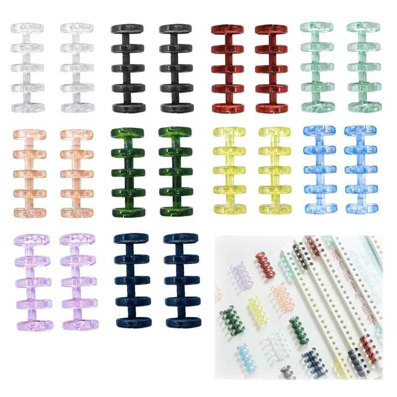 YANHUILAY バインダーリング【20個セット】ルーズリーフ リング 5穴 10色入リ 製本リング A4/A5/B5製本用とじ具 取り外し可能 システム手帳リング 資料保存 整理【バインダーリング】バインダーリングは5穴の設計で、製本リ...