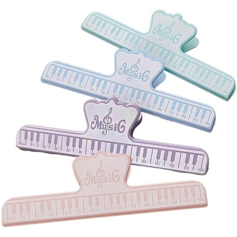 BOJIDO 楽譜クリップ4個セット 多機能ページホルダー ピアノ/ギター用プラスチック製スタンド ブック&amp;書類固定に便利 4色耐摩耗設計 ページめくり補助ツール 楽器練習必須アイテム【革新的なデザイン】広幅のクリップ面積とスリップ...
