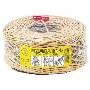 石本 園芸用麻入紐 3X100m MPCM●天然資材(麻+再生紙)を使用しています。●園芸用結束ひも。●色:茶●標準幅(mm):3●長さ(m):100●質量(g):340●麻ひもに再生紙を巻いています日本