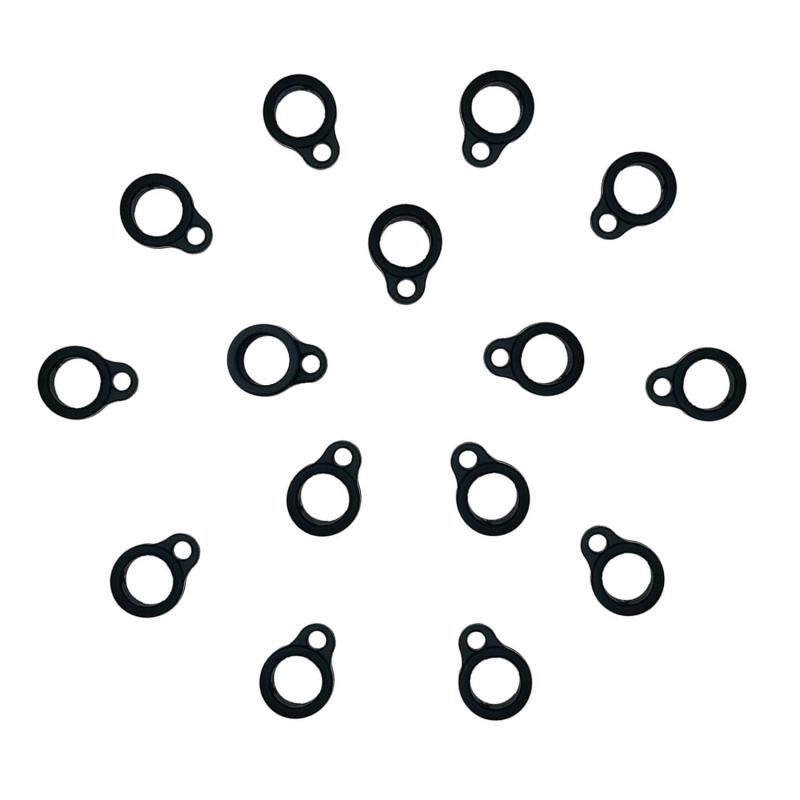 SaveSooo シリコンリング 15個 シリコン 紛失防止 調節可能なリングバンドホルダー ペンデバイス用(黒です,8mm)内径: 8mm、外径: 12mm、高さ: 6mm柔らかいシリコン製、お友達とシェアするのに最適。チャームを付けて自...