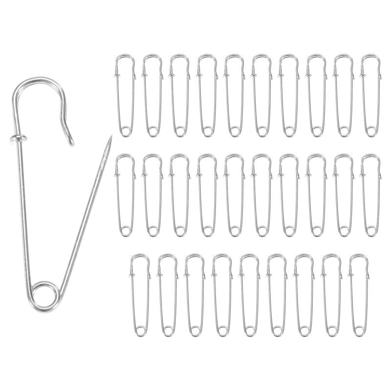 M METERXITY 30個入り 大型安全ピン 1.5" スプリングロックピン ファッション/衣類/裁縫/キルティング/張り地/洗濯/DIYクラフト/装飾用 毛布用ピン ビッグセーフティピン[シルバー][多目的使用] - 大型安...