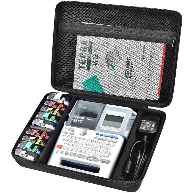 COMECASE 専用保護ボックス 完全に互換性があります KING JIM 锦宫系列 标签打印机 Tepra PRO SR530/ SR170 &amp; 磁带盒 その他の付属品独自のカスタマイズ: ラベル マシン収納ボックスは、King...