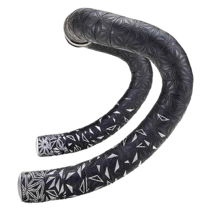 Supacaz (スパカズ) サイクリング バーテープ - Super Sticky Kush - Star Fade - Platinum + Platinum Star Plugz材質：PU 寸法：長さ 2160mm×幅 30mm×厚さ...