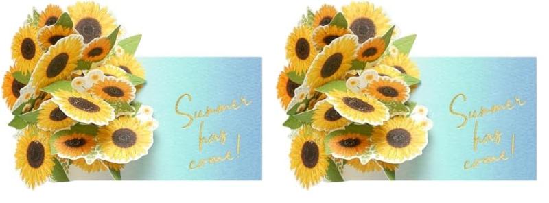 グリーティングライフ サマー 夏 カード フラワーポップアップ ヒマワリ LY-43 ライトブルー