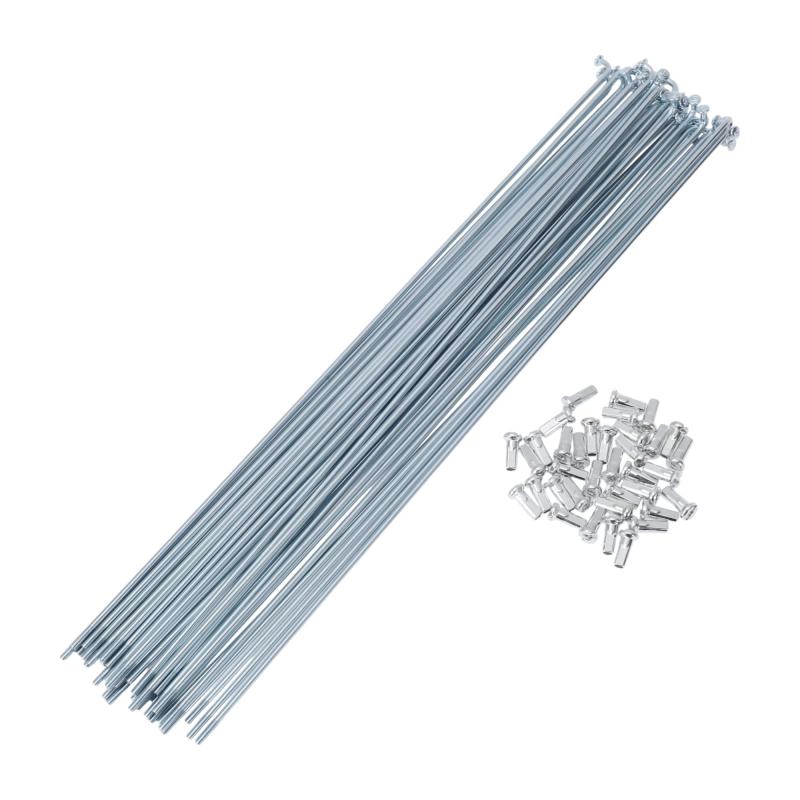 A ABSOPRO 36セット 12G自転車スポーク 305mm自転車ホイールスポーク 45鋼亜鉛メッキ シルバートーンスポーク仕様: スポークねじサイズ: 12G; スポーク素材: 45鋼亜鉛メッキ; スポークカラー: シルバートーン; ...