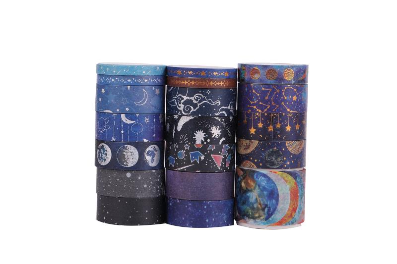 Macks.i(マックス・アイ) マスキングテープ 19巻セット マステ 宇宙 UNIVERSE 2.5m×5mm 10mm 15mm 29mm ボックス入り 地球 星 月 星座 夜空 可愛い (Universe)【商品内容】壮大な宇宙モチ...