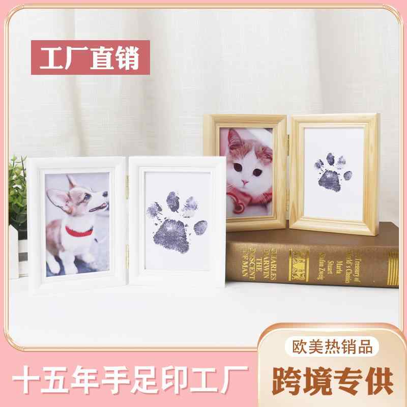 猫 猫 足跡 記念 犬 爪印 記念実 木 フォトフレームペット diy 墨 印 置物 セット 販売 メーカー材質: 実木貨物番号: ヨーロッパ式五寸二つ折りインククラフト: 手作り輸入ですか: いいえ加工カスタム: はいブランド: 愛の印製...