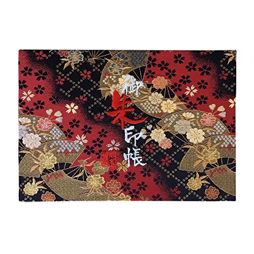 千糸繍院 御朱印帳WM【紅扇桜】西陣織 金襴装丁/刺繍文字 蛇腹式48ページ 見開き中判高価な西陣織の金襴生地で装丁した全48ページの蛇腹式の見開き中判サイズの御朱印帳です。表紙の「御朱印帳」文字はカッコイイ筆文字書体を刺繍で仕上げています...