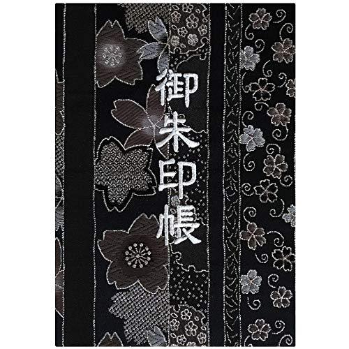 千糸繍院 御朱印帳XL【黒銀縞櫻桜】西陣織 金襴装丁/刺繍文字 蛇腹式48ページ 特大判高価な西陣織の金襴生地で装丁した全48ページ、蛇腹式の特大判サイズ御朱印帳です。表紙の「御朱印帳」文字は刺繍で仕上げていますので、文字に立体感があります...
