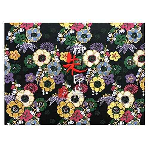 千糸繍院 御朱印帳WL【黒彩繚乱】西陣織 金襴装丁/刺繍文字 蛇腹式48ページ 見開き大判高価な西陣織の金襴生地で装丁した全48ページの蛇腹式の見開き大判サイズの御朱印帳です。表紙の「御朱印帳」文字はカッコイイ筆文字書体を刺繍で仕上げていま...