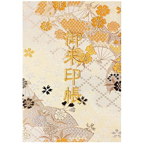 千糸繍院 御朱印帳XL【真珠扇桜】西陣織 金襴装丁/刺繍文字 蛇腹式48ページ 特大判高価な西陣織の金襴生地で装丁した全48ページ、蛇腹式の特大判サイズ御朱印帳です。表紙の「御朱印帳」文字は刺繍で仕上げていますので、文字に立体感があります。...