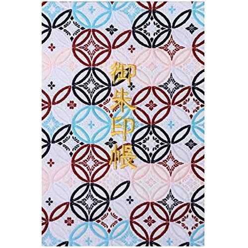 千糸繍院 御朱印帳L【月白彩七宝】西陣織 金襴装丁/刺繍文字 蛇腹式48ページ 大判高価な西陣織の金襴生地で装丁した全48ページの蛇腹式の大判御朱印帳です。表紙の「御朱印帳」文字は刺繍で仕上げていますので、文字に立体感があります。本文（ご朱...