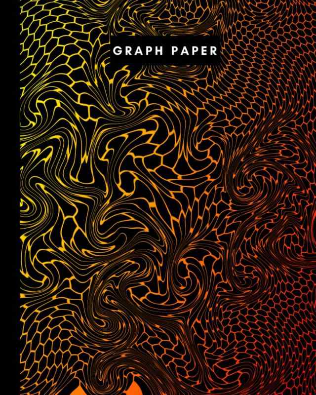 8" x 10" Graph paper - 106 pages - Twisted Beehive Gradient - green to yellow to red cover: Imperial 1/4” squa...