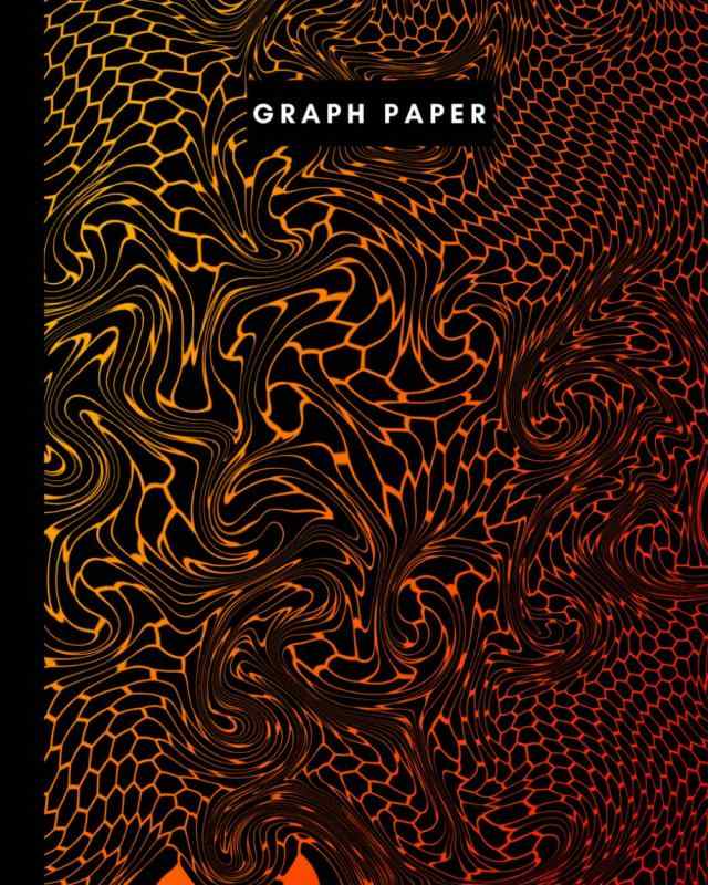 8" x 10" Graph paper - 106 pages - Twisted Beehive Gradient - red to yellow to red cover: Imperial 1/4” square...
