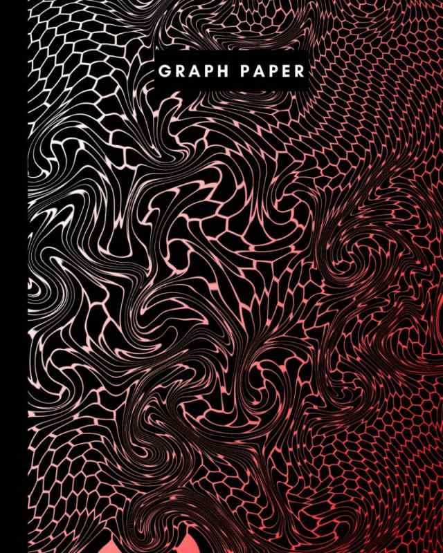 8" x 10" Graph paper - 106 pages - Twisted Beehive Gradient - green to white to red cover: Imperial 1/4” squar...