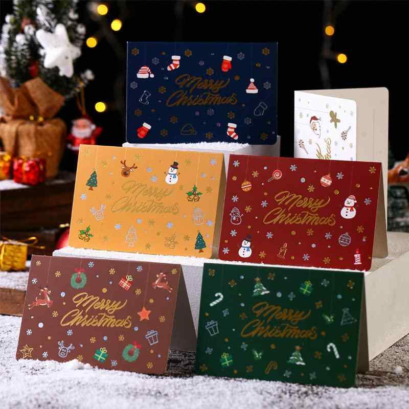 【50枚入り】クリスマスカード メッセージカード 封筒付き クリスマス柄 グリーティングカード 可愛い 会社/友達/家族 用 クリスマスカード 挨拶 祝いカード 8.5x13.5cm【パッケージ内容】カード×50枚、シール×50枚。5種類の...