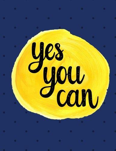 Yes You Can: 100 Pages Ruled - Notebook, Journal, Diary, Midnight Blue Dots (Large, 8.5 x 11)