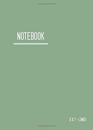 Lined Notebook 5x7: Journal Notebook Dusty Green with Date, Smart Design for Work, Traveler, Blank, Ruled, Small, Soft C...