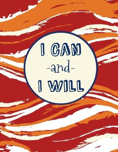 I Can and I Will: 100 Pages Ruled, Notebook, Journal, Diary, Dark Red/Orange Watercolor