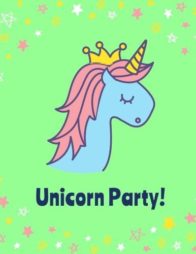 Unicorn Party: Mint Green Unicorn Notebook, Journal, Diary, 100 Lined Pages (Large, 8.5x11 in.)