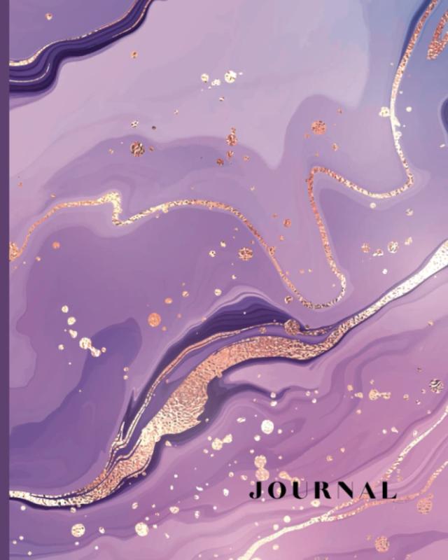 Purple Watercolor Marble Journal, Aesthetic Journal to Write In, Size 8 x 10 Inches, Gift Ideas for Daughter or Friends