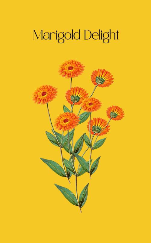 Marigold Delight: 5 x 8 Floral Lined Notebook, Journal, Diary, Planner