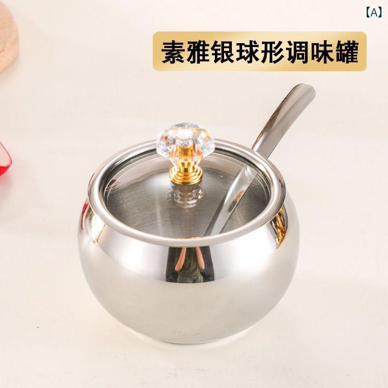 調味 料 缶 セット 304 ステンレス 蓋 付き スプーン トレイ 韓国 式 家庭 用 キッチン 調味 料は 家庭 用 調味 料 缶を 厚く するブランド: DEYUANインポートするかどうか: いいえ材料: 304 ステンレス鋼取り付け...