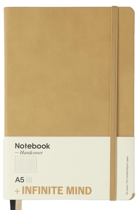 INFINITE MIND ノート ハードカバー A5 PUレザー 想像力が広がる 書くことで心が整う ジャーナル 日記 旅行 推し活 褒め日記 おしゃれ ギフト プレゼント 入学 就職 お祝い 文具【サイズ】A5（幅14.3×高さ21.3...