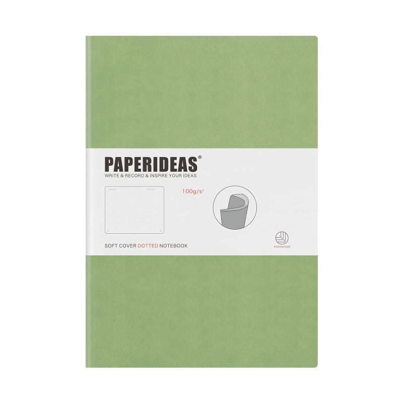 PAPERIDEAS ノート B5 ソフトカバー独特なデザイン: ソフトレザーカバーは、表と裏で独創的なカラーコントラストを持っており、目を引く美しさです。上質なペーパー: 100g/平方メートルの高品質紙を使用し、インクのにじみを気にせず...