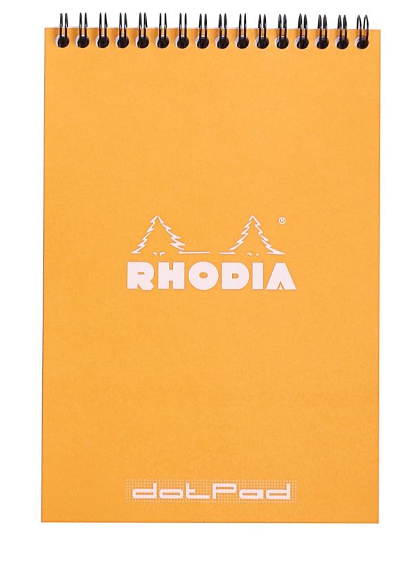 Rhodia Wirebound Pad 5X8.3 Orange Dot80 gのpH中性中性紙80枚。エクストラホワイトペーパー、非常に滑らかなサテン仕上げ。ダブルワイヤーバインディング - 引っ掛かりません。上部にマイクロミシン目があ...