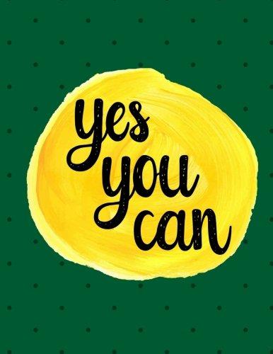 Yes You Can: 100 Pages Ruled - Notebook, Journal, Diary, Forest Green Dots (Large, 8.5 x 11)
