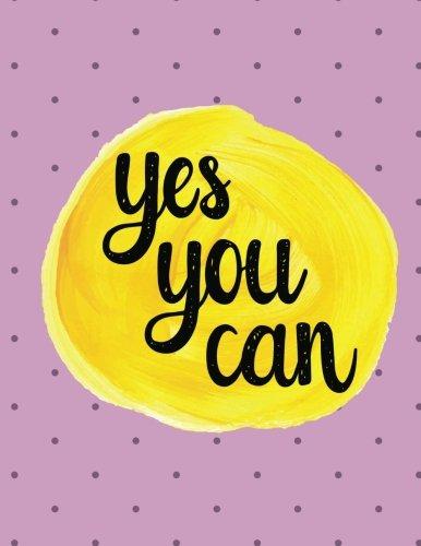Yes You Can: 100 Pages Ruled - Notebook, Journal, Diary, Plum Dots (Large, 8.5 x 11)