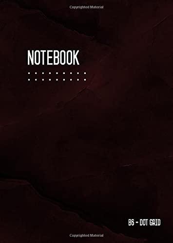 Dot Grid Notebook B6: Journal Notebook Marble Red Black for Writing and Drawing, Traveler, Small, Softcover, Dotted Matr...