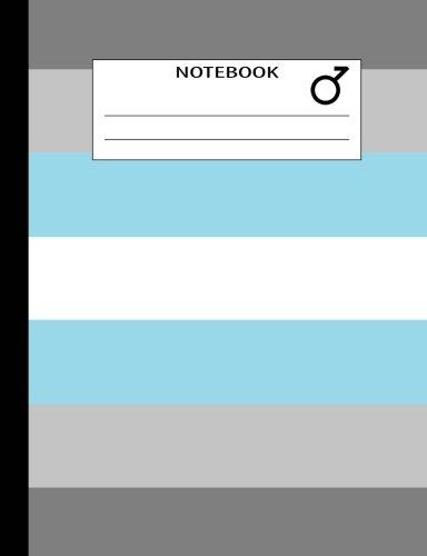 Notebook: Demiboy Grey Blue White Flag Colors And Symbol Composition Book Journal (7.44"x9.69" - 150 Pages - C...