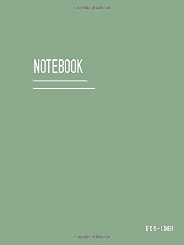 Lined Notebook 6x8: Dusty Green, Journal Notebook with Date, Smart Design, Ruled, Medium, Soft Cover, Numbered Pages