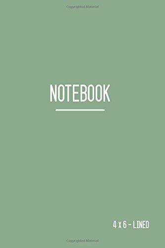 Lined Notebook 4x6: Green Dusty, Journal Notebook with Date, Smart Design, Traveler, Ruled, Small, Soft Cover, Numbered ...