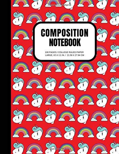 Composition Notebook: 100 Pages, College Ruled, One Subject Unicorn Notebook (Large, 8.5 x 11 in.)