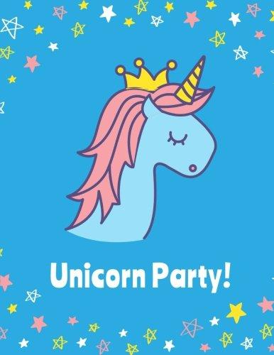 Unicorn Party: Sky Blue Unicorn Notebook, Journal, Diary, 100 Lined Pages (Large, 8.5x11 in.)
