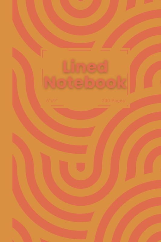 Lined Notebook 6" x 9" 200 Pages: Orange Pattern Jotter, Journal, Planner, Composition, Ruled Note Book, Stati...