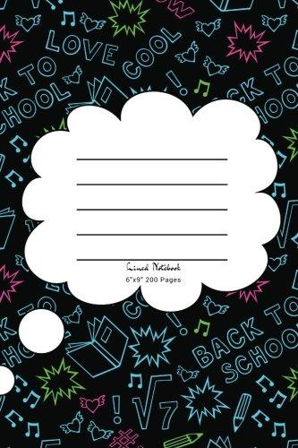 Lined Notebook 6" x 9" 200 Pages: Black Cover | Jotter, Journal, Planner, Composition, Ruled Note Book, Statio...